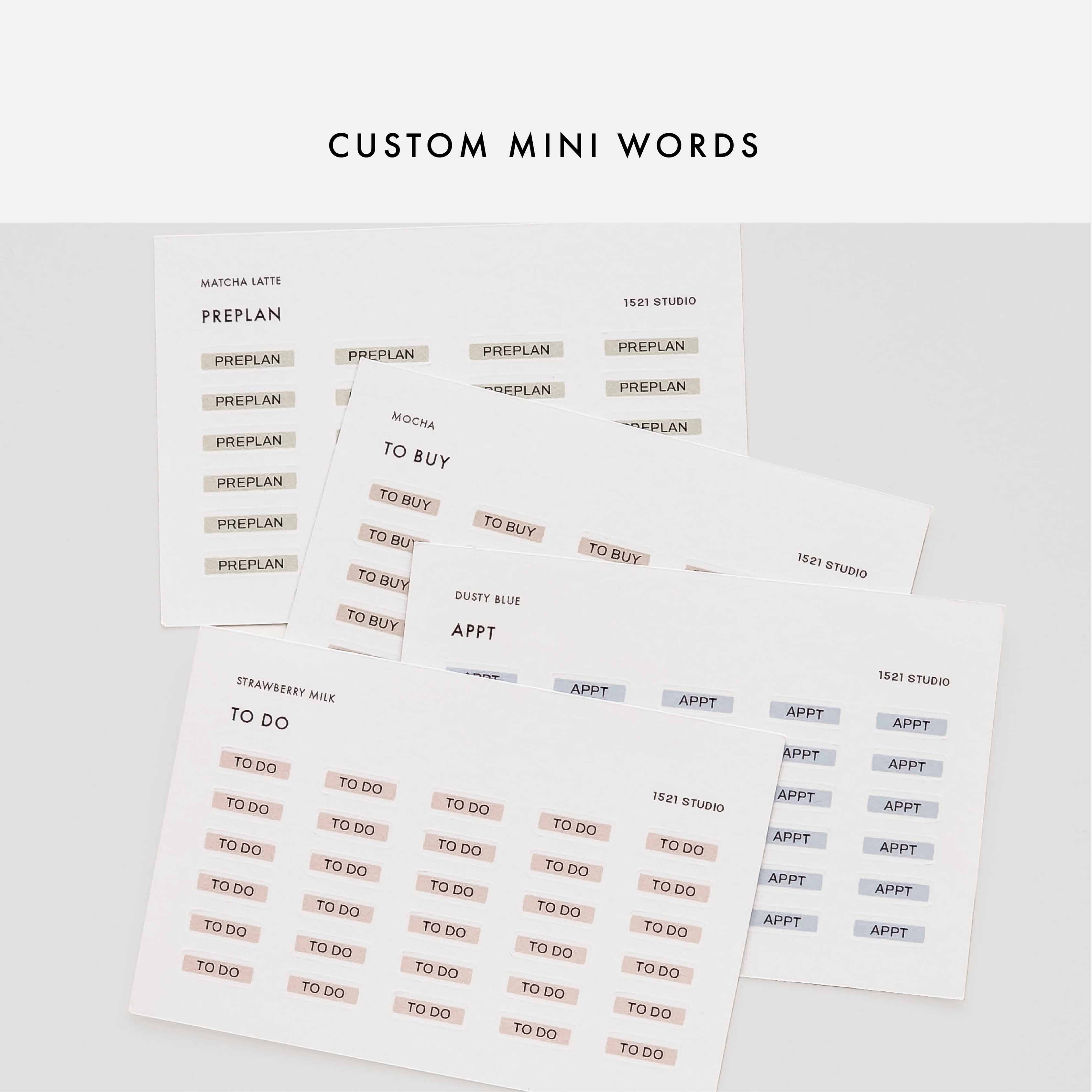 Custom Mini Word Stickers - Minimal Stickers – 1521 STUDIO