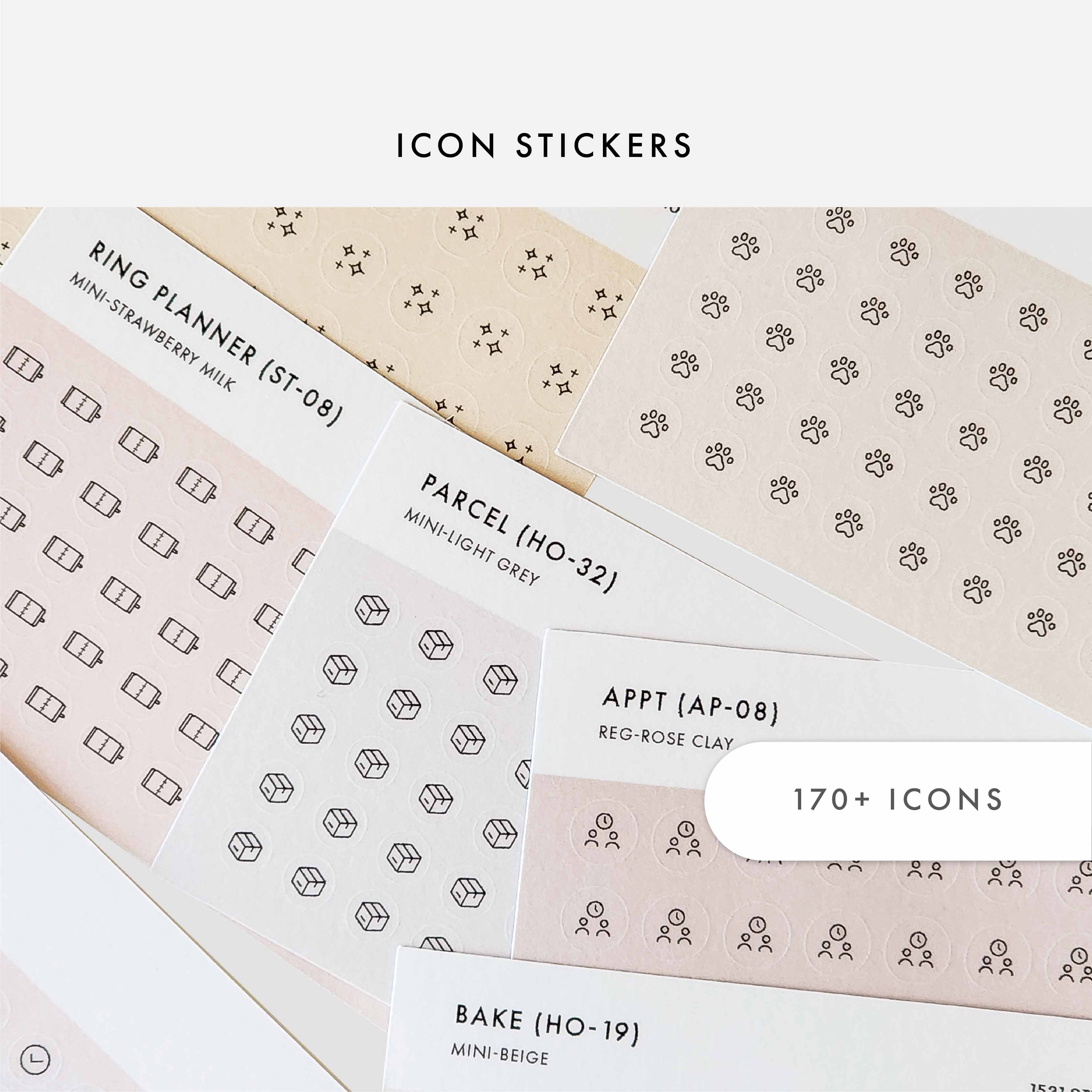 Minimal Icon Planner Stickers, 170 icons to choose from – 1521 STUDIO