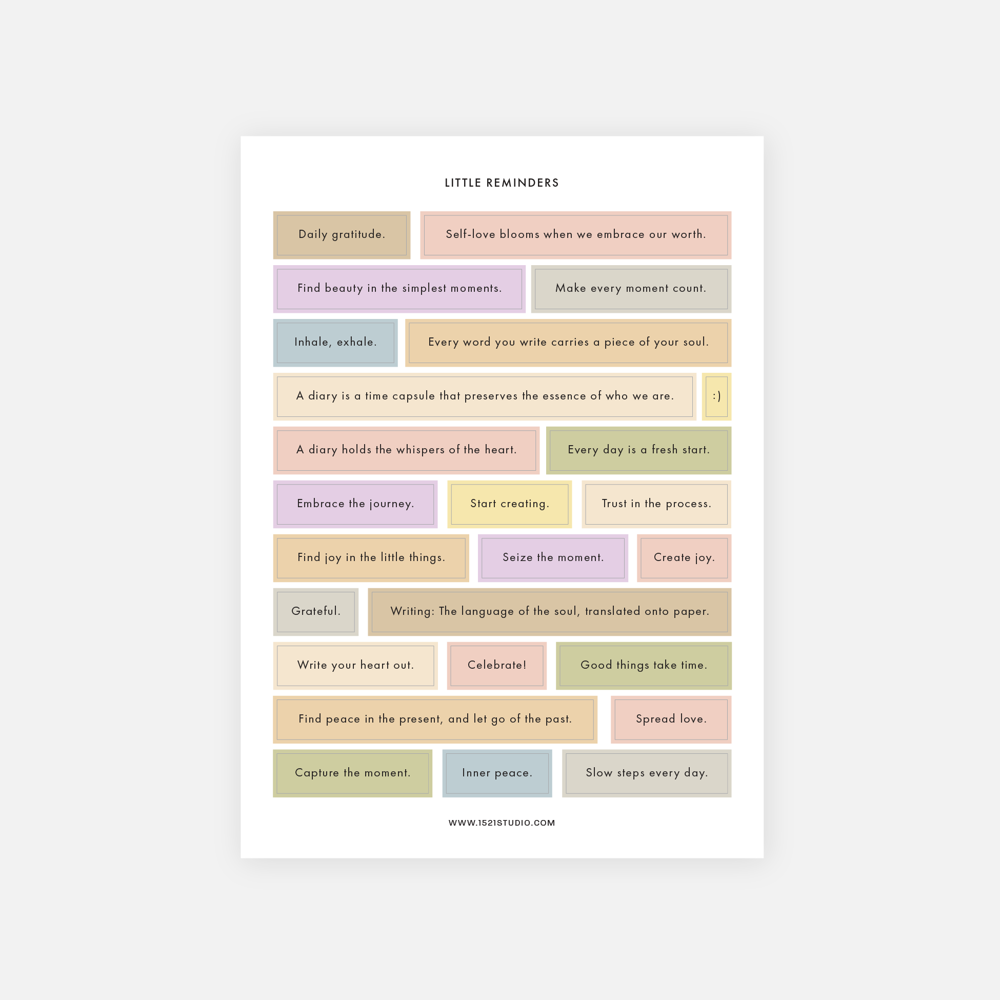 Little Reminders Stickers, Daily Affirmations Stickers - 1521 Studio ...