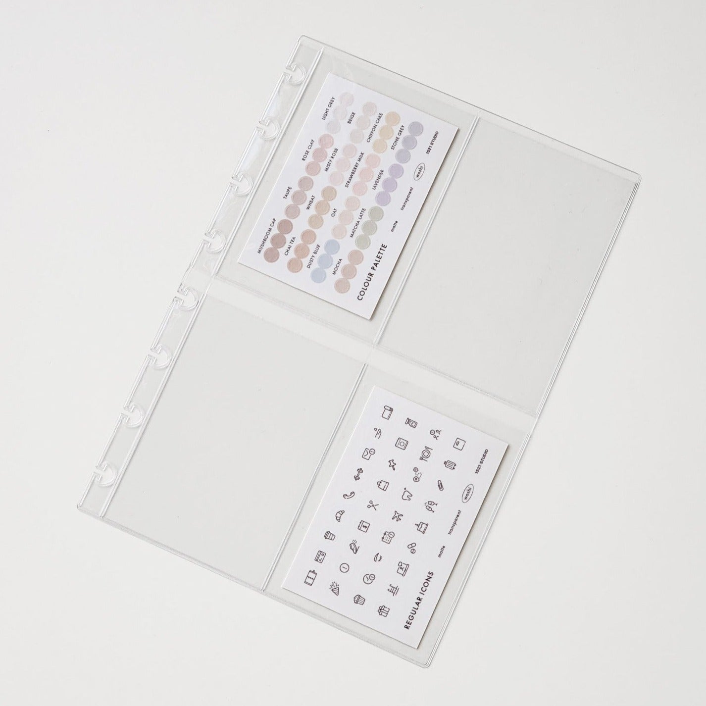 8 Discs & 7 Discs Punch Clear Planner Pockets – 1521 STUDIO